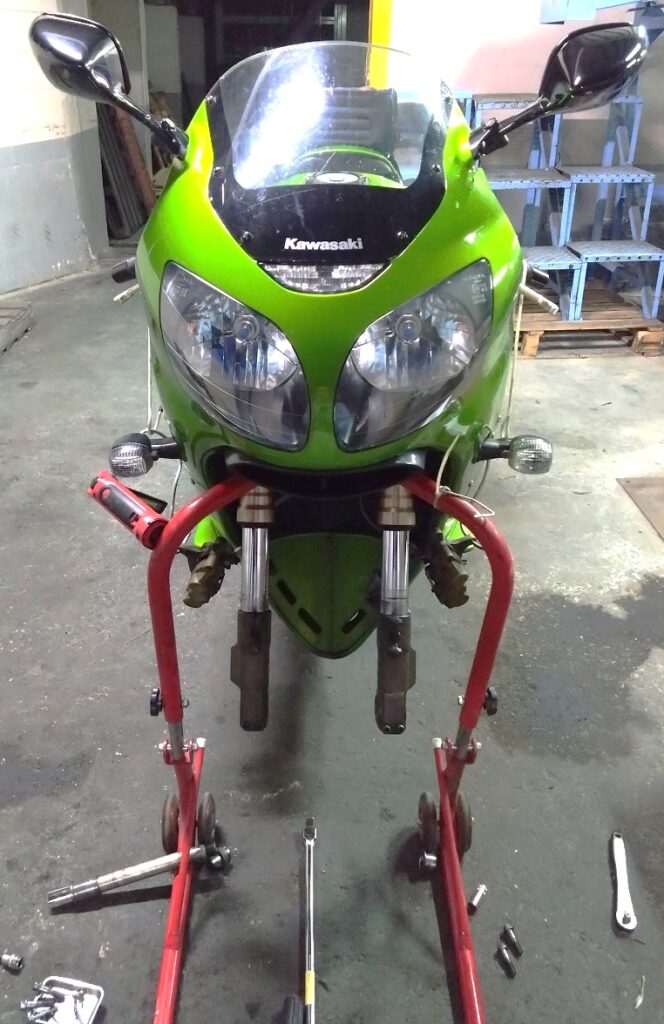 ZX-12R フロントフォーク交換 - D-EVO